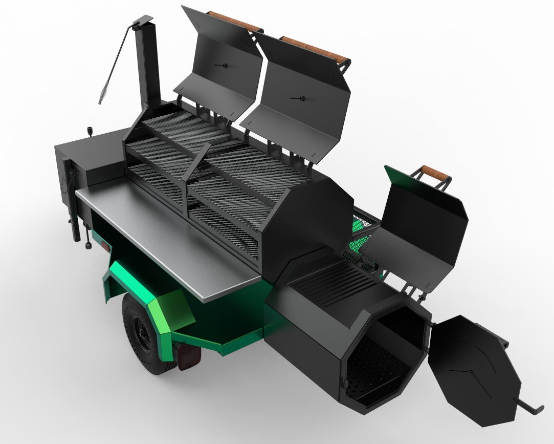 DIY BBQ Smoker Trailer Plan, Smoker Blueprint, Outdoor Cooking Project ...