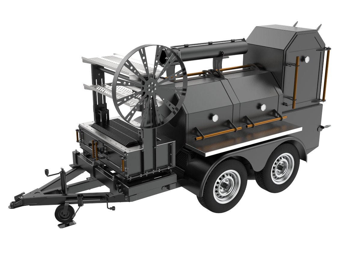 Custom DIY BBQ Smoker Trailer With Santa Maria Grill Plan - Mobile BBQ ...