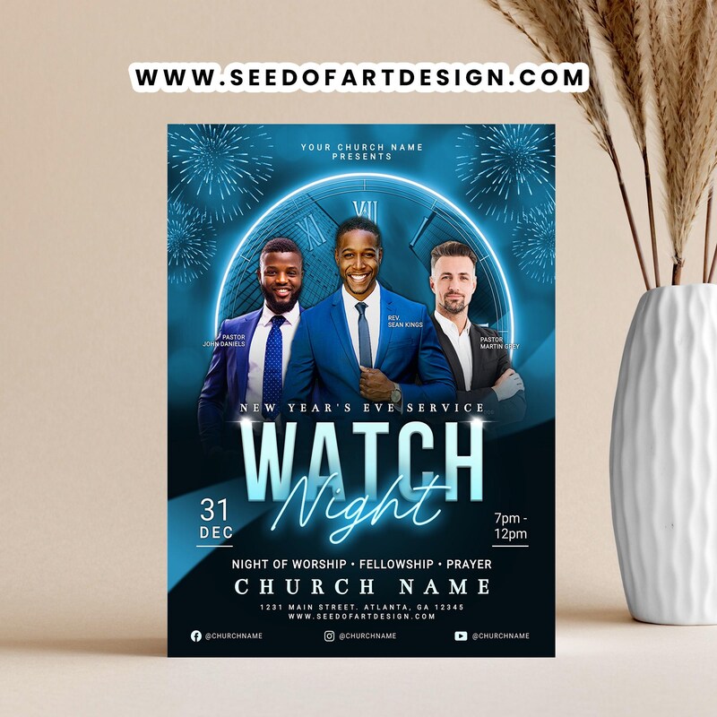 Watch Night Service Flyer - Etsy