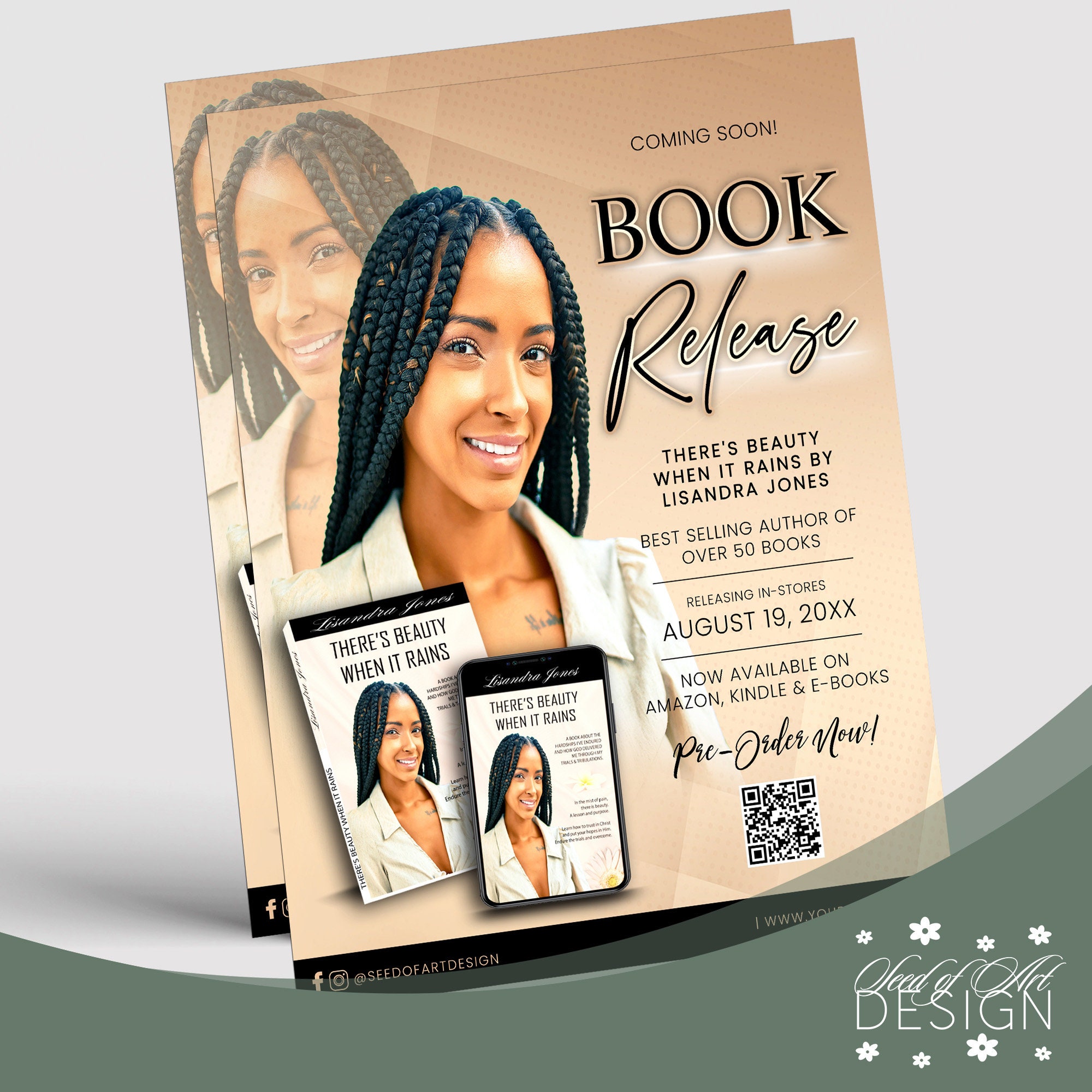 Minimal Neutral Black Modern Book Launch Release Marketing 8.5x11 Flyer ...