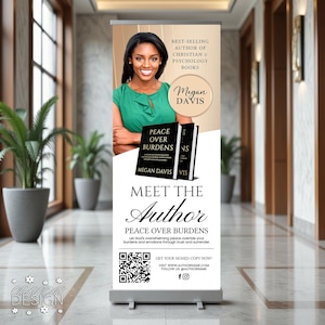 Meet the Author Retractable Banner: Neutral Book Launch Sign (digital ...
