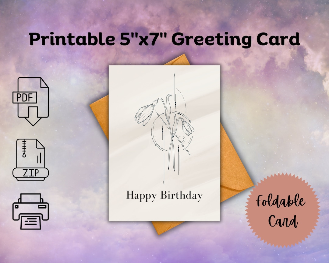 Birthday Card Birth Flower Birthday Card January Birthday Card - Etsy