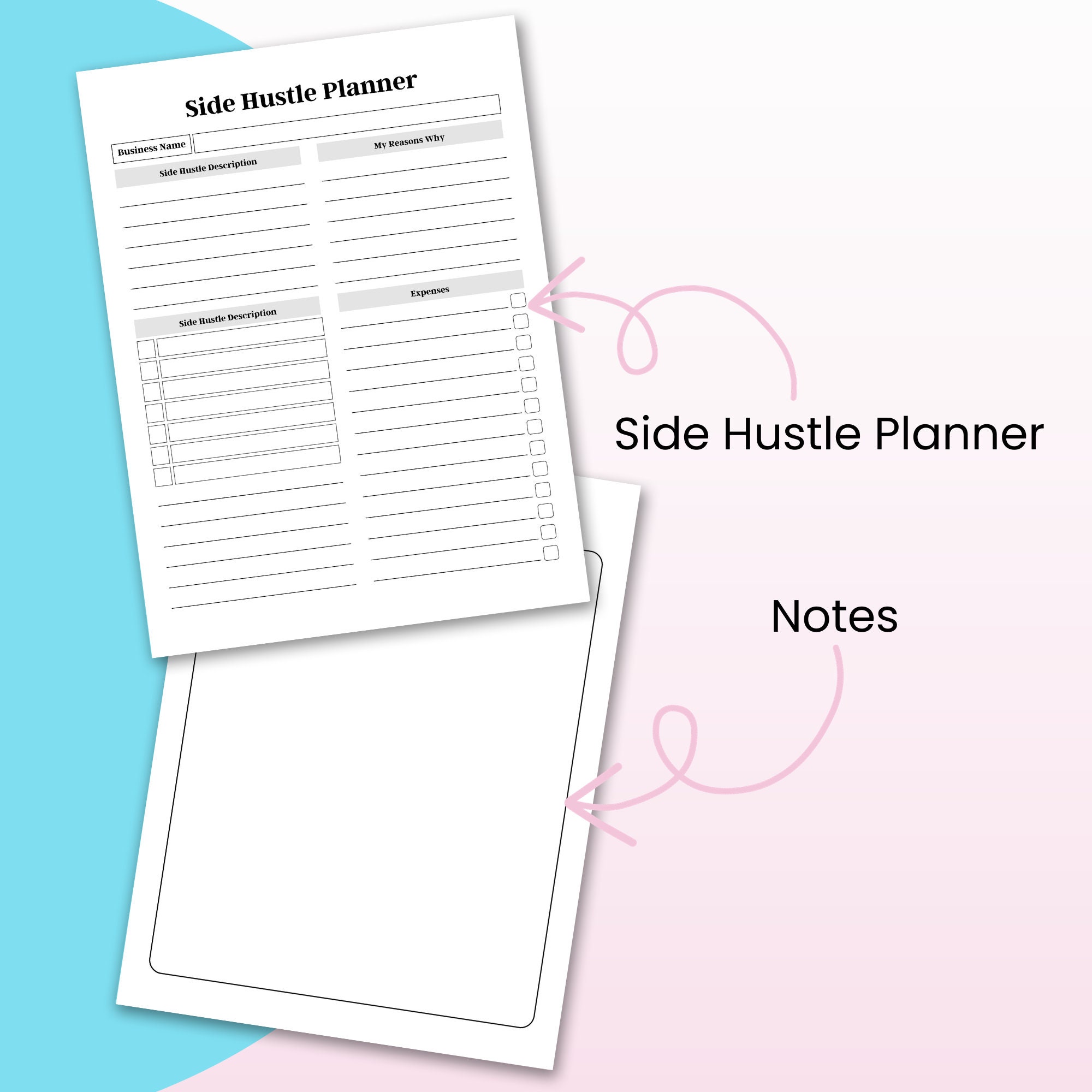 Side Hustle Project Planner Printable Business Planner - Etsy Side Hustle Project Planner Printable Business Planner - Etsy
