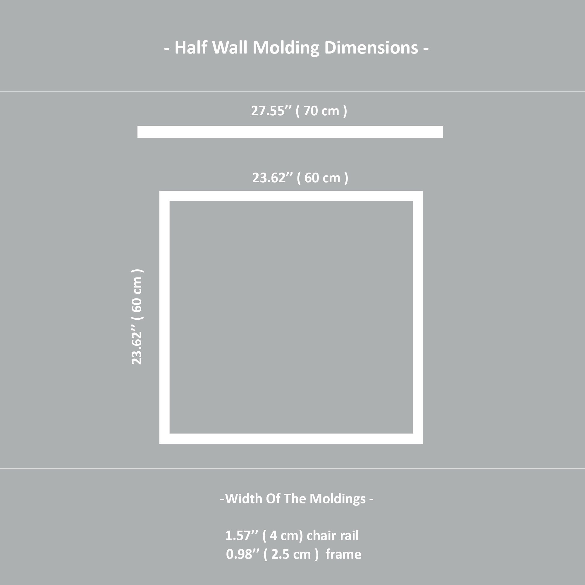 Half Wall Moulding and Chair-rail Kit, Wall Molding Frame Kit Ready-to ...