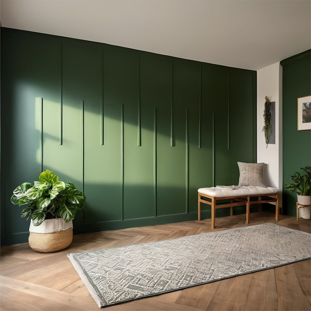 Vertical Stripe Panels, Wall Lambri, Wall Wainscoting Set, Ready-to ...