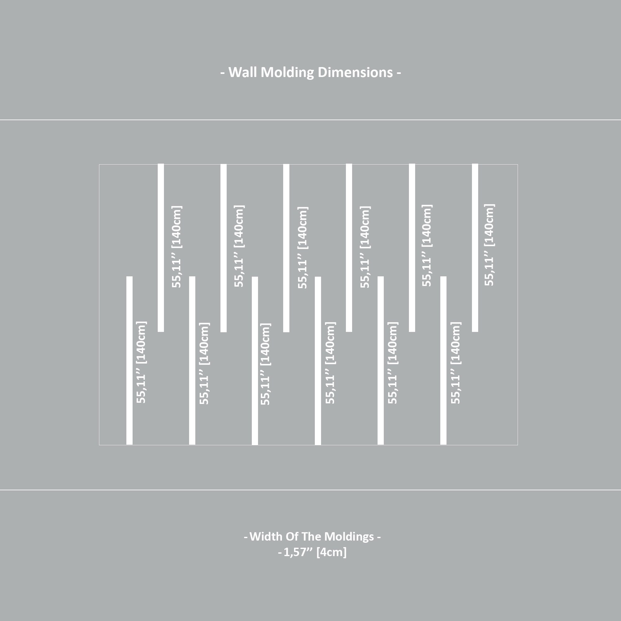Vertical Stripe Panels, Wall Lambri, Wall Wainscoting Set, Ready-to ...