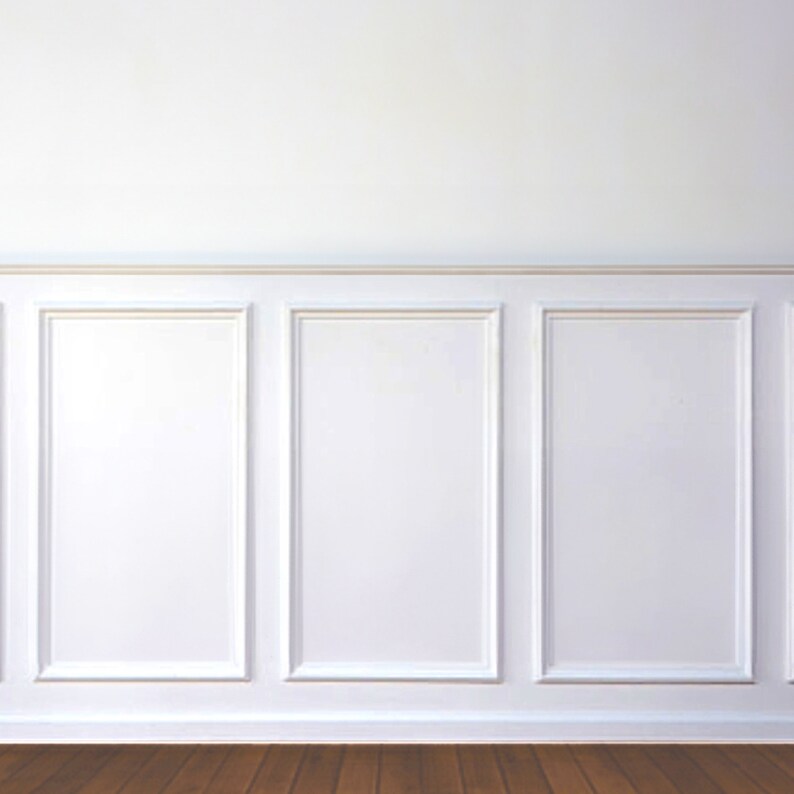 Half Wall Moulding, Pre-cut Modern 5 Pieces Wall Molding Kit ...