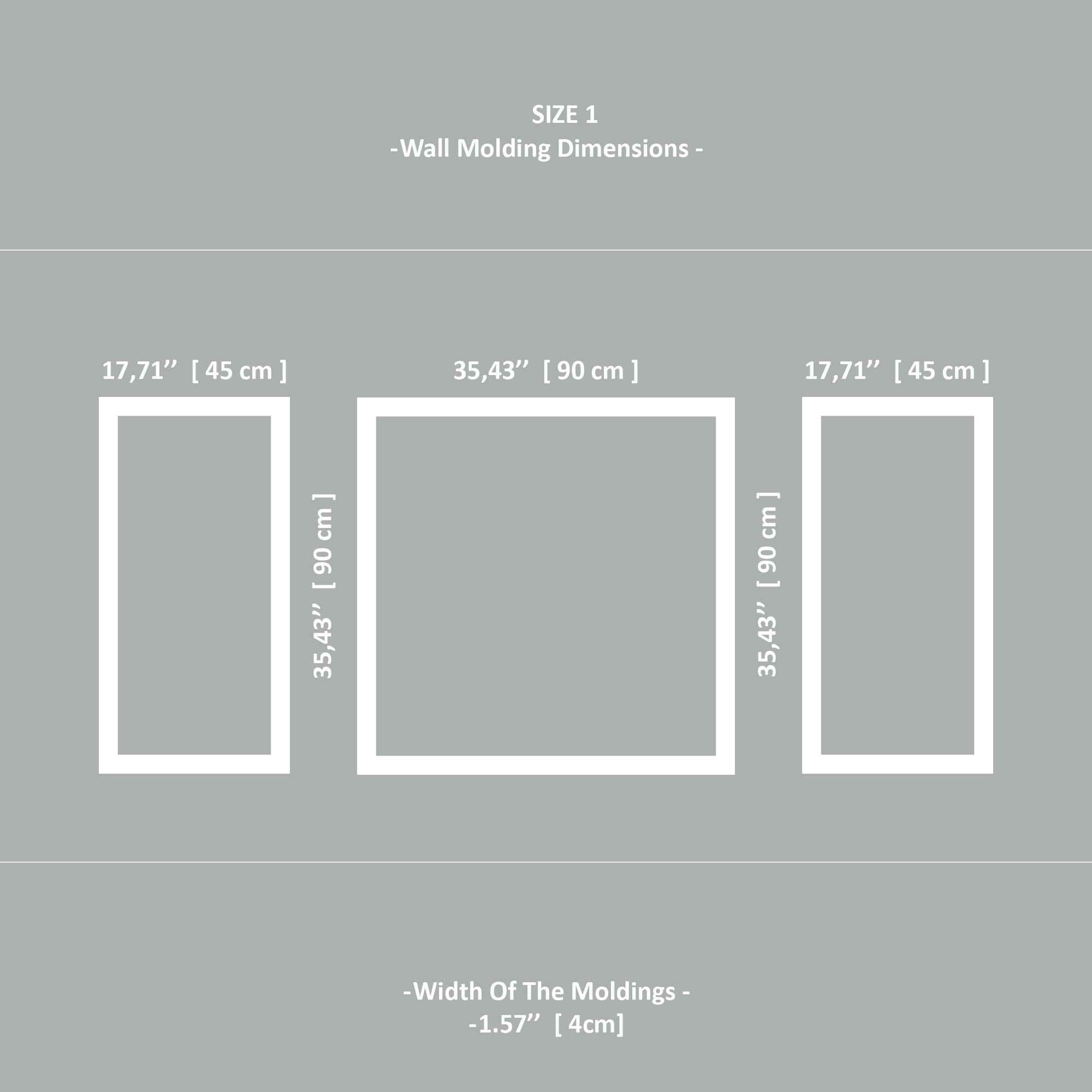 WALL MOLDING KIT - 3 Frame Wall Moulding - Easy Installation Wall Kit ...