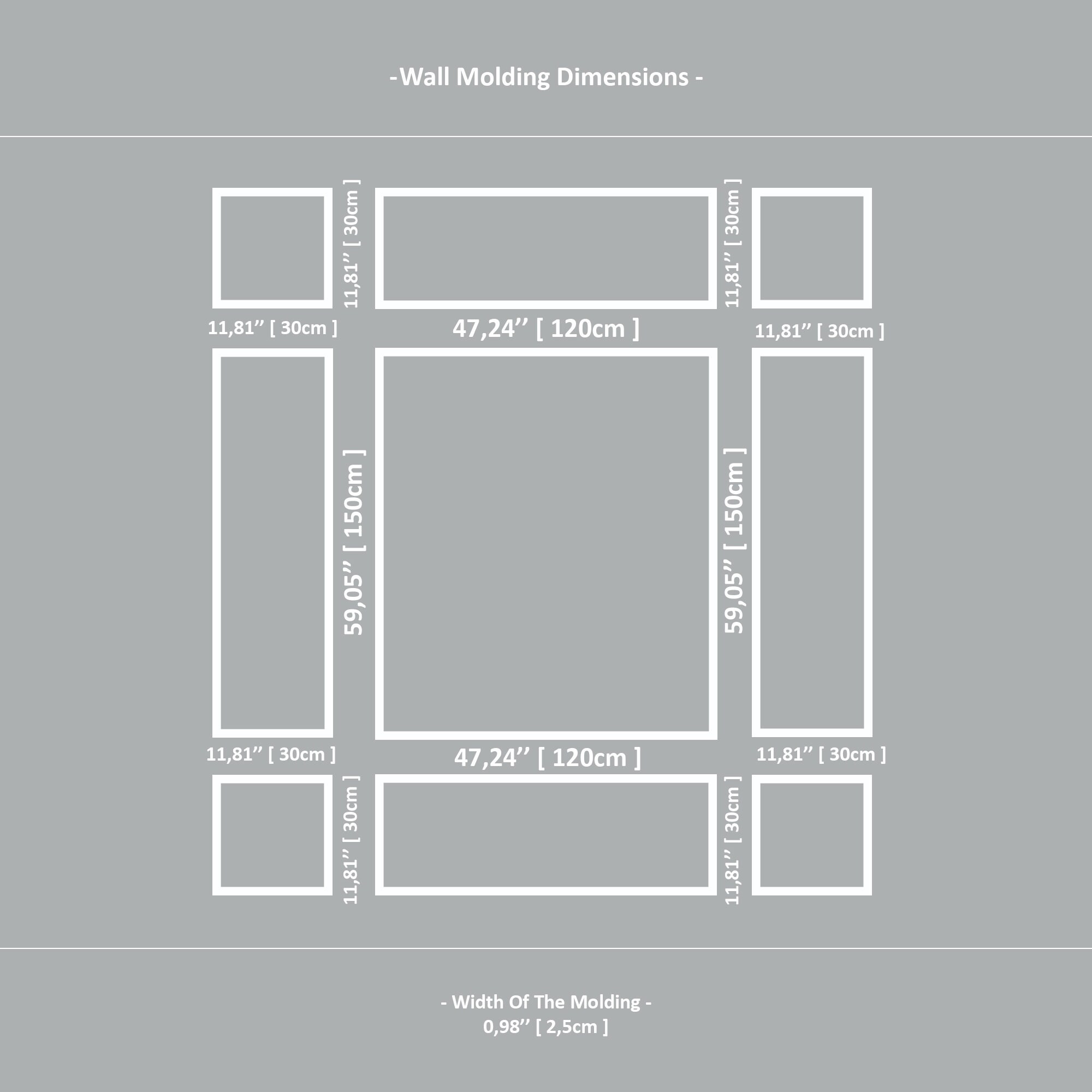 Ready to Install Wall Molding Package, 9 Boxes Paintable Paneling Kit ...