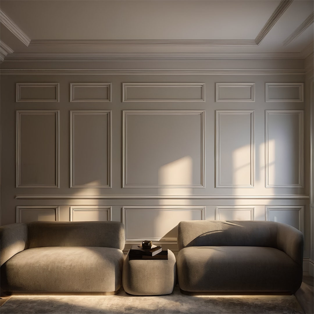 Wall Moulding Kit, 15 Frame Accent Wall, Custom Made Wall Molding ...