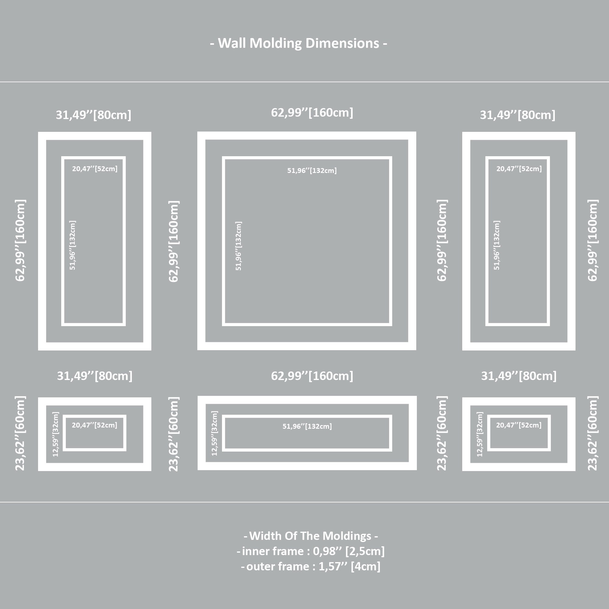 Double Wall Moulding -pre-cut & Primed Picture Frame Molding Kit: Easy ...