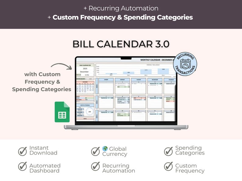 Smart Bill Tracker Spreadsheet, Monthly Bill Payment Planner, Bill ...