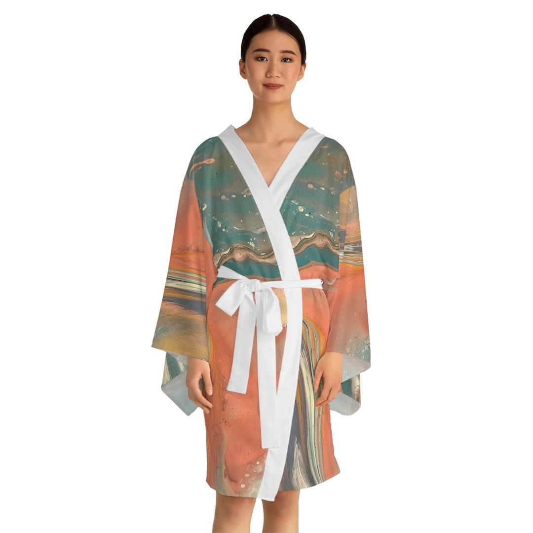 Long Sleeve Kimono Robe AOP - Etsy