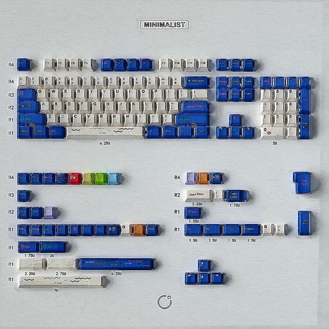 EMO Blue PBT Cherry Profile Keycaps Personalized Keycap for Cherry MX ...