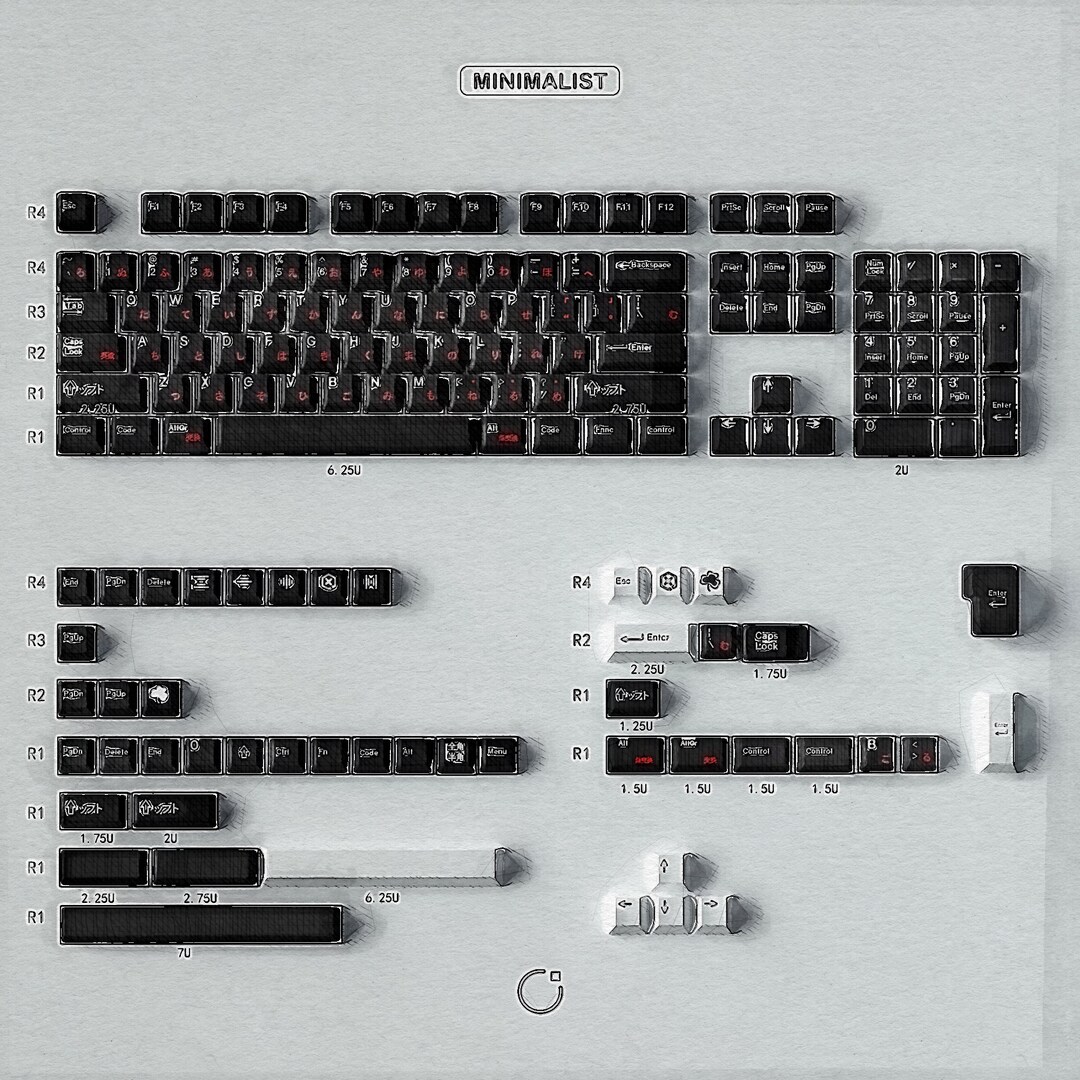 GMK Wob Red Cyrillic PBT Cherry Profile Keycaps Personalized Keycap for ...