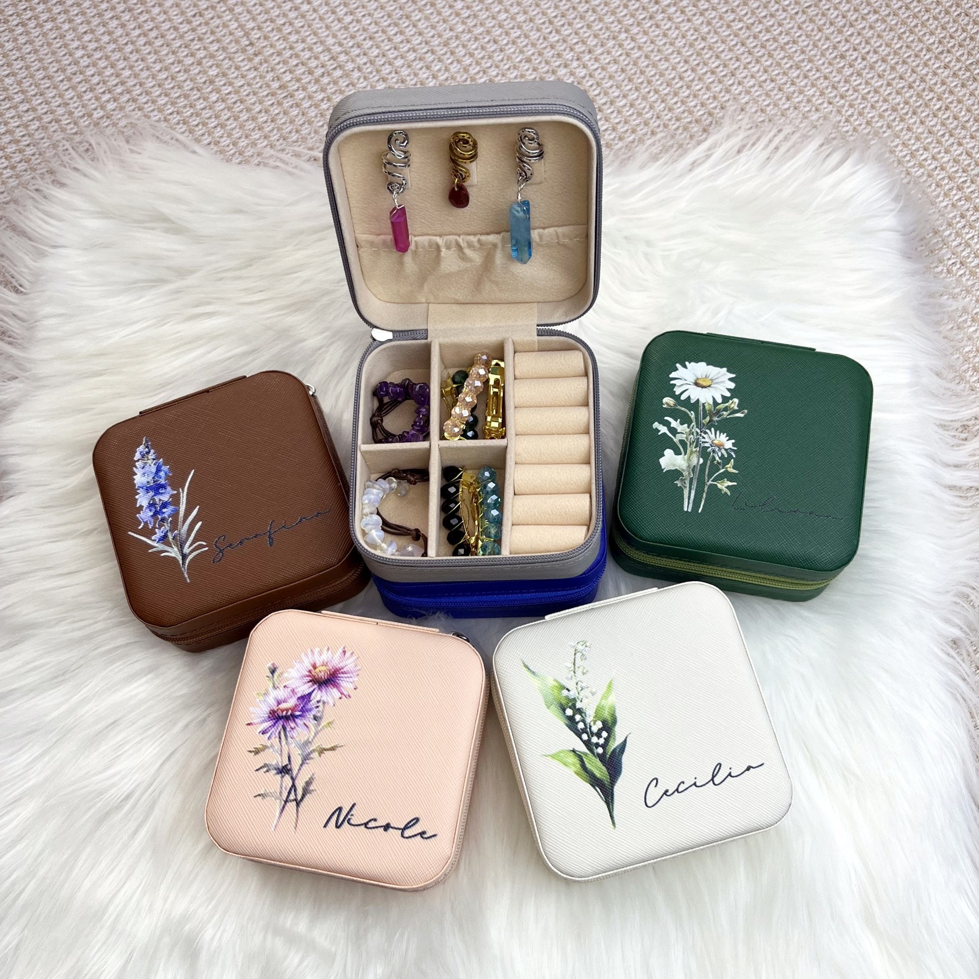 Custom Jewelry Box Birth Flower Personalized Jewellery Box - Etsy Australia