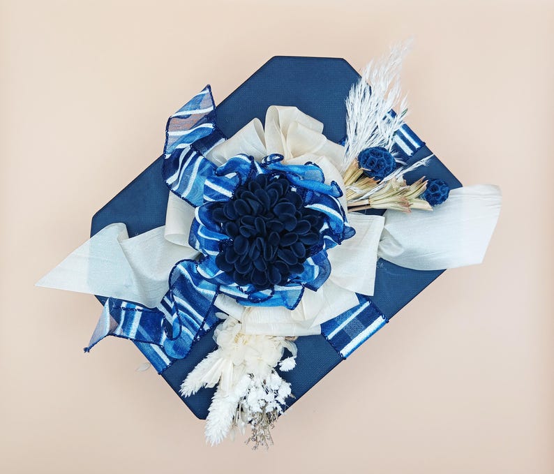 Prewrapped Blue And Cream Gift Box 9x7x3 5 Etsy