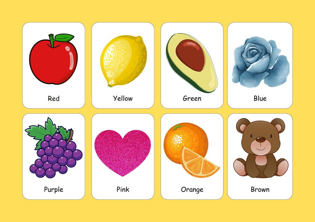 Color Flashcard, 16 Color Flashcard, Back to School, Learning Cards ...