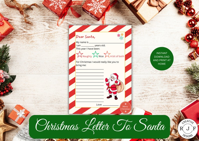 Christmas Letter to Santa. Instant Download. Printable Family - Etsy