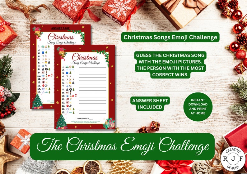 Christmas Emoji Game Bundle D1. Instant Download. Printable. Christmas ...