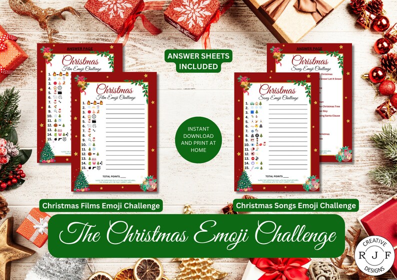 Christmas Emoji Game Bundle D1. Instant Download. Printable. Christmas ...
