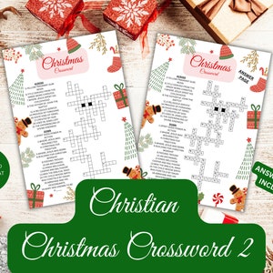 Christian Christmas Crossword 2. Instant Download. Printable Christmas ...