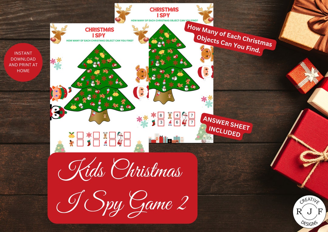 Kids Christmas I Spy Game - Christmas Tree - I Spy Activity Page ...