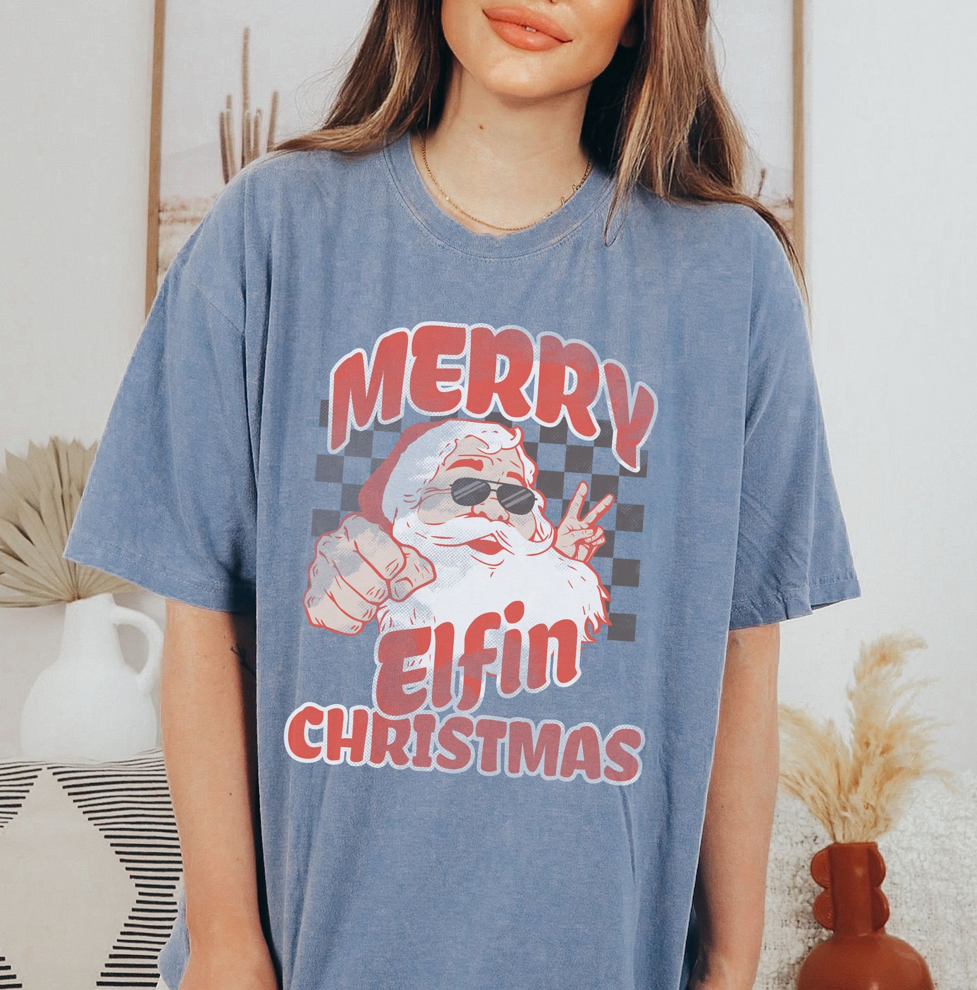 Comfort Colors Retro Santa Tshirt Retro Santa Tshirt Hippie - Etsy