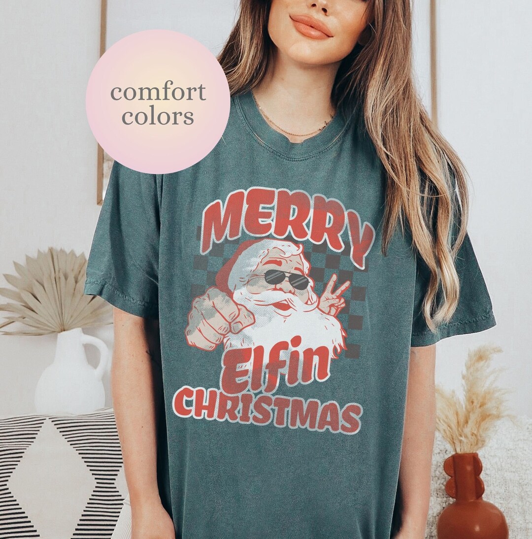 Comfort Colors Retro Santa Tshirt Retro Santa Tshirt Hippie - Etsy