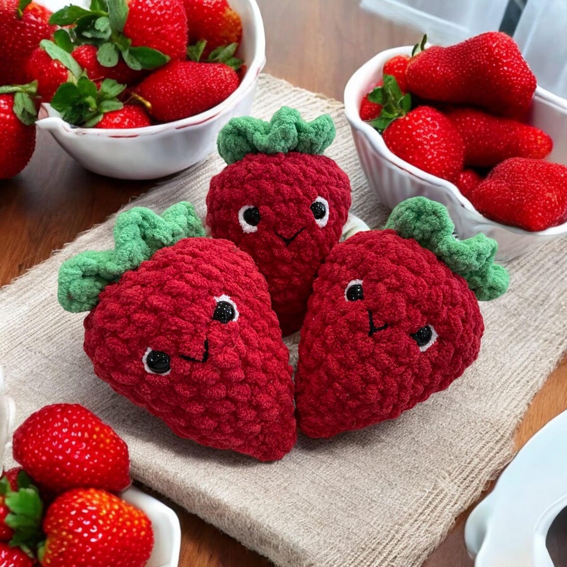 Jumbo Crocheted Strawberry -- Small - Etsy