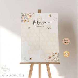 Editable Honey Bee Gender Reveal Voting Sign | What Will Baby Bee Theme ...