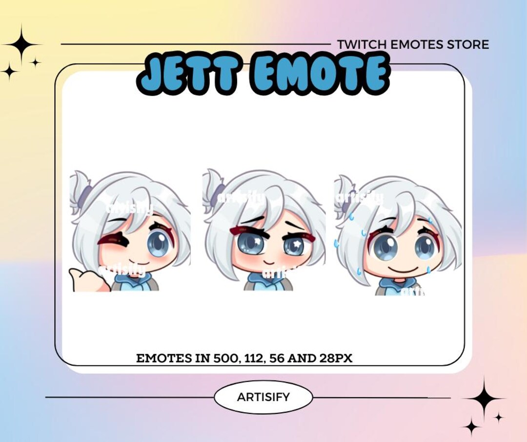 VALORANT JETT EMOTES | Twitch | Discord | Youtube | Streaming | Cute ...