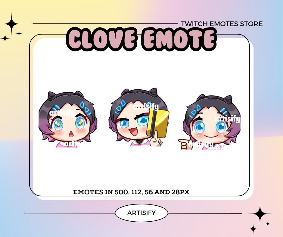 CLOVE EMOTES | Twitch | Discord | Youtube | Streaming | Cute Kawaii ...