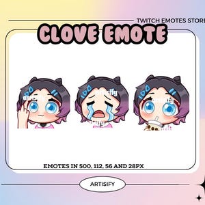 CLOVE EMOTES | Twitch | Discord | Youtube | Streaming | Cute Kawaii ...
