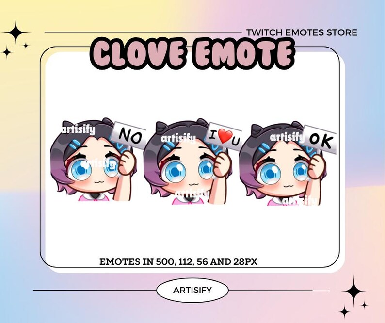 CLOVE EMOTES | Twitch | Discord | Youtube | Streaming | Cute Kawaii ...