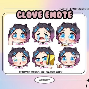 CLOVE EMOTES | Twitch | Discord | Youtube | Streaming | Cute Kawaii ...