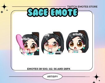 Valorant Sage Emote Pack Bundle Stickers for Twitch Streamers, Discord ...