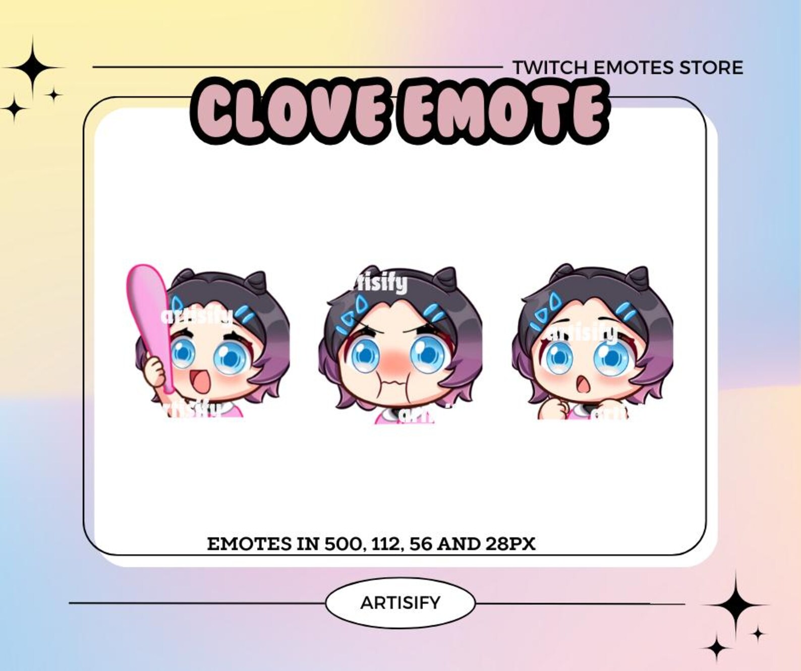 CLOVE EMOTES | Twitch | Discord | Youtube | Streaming | Cute Kawaii ...