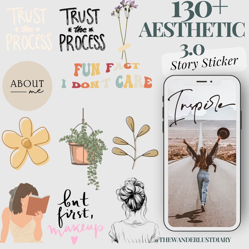 130+ Aesthetic 3.0 Instagram Story Sticker | Daily | Basic | Explore ...