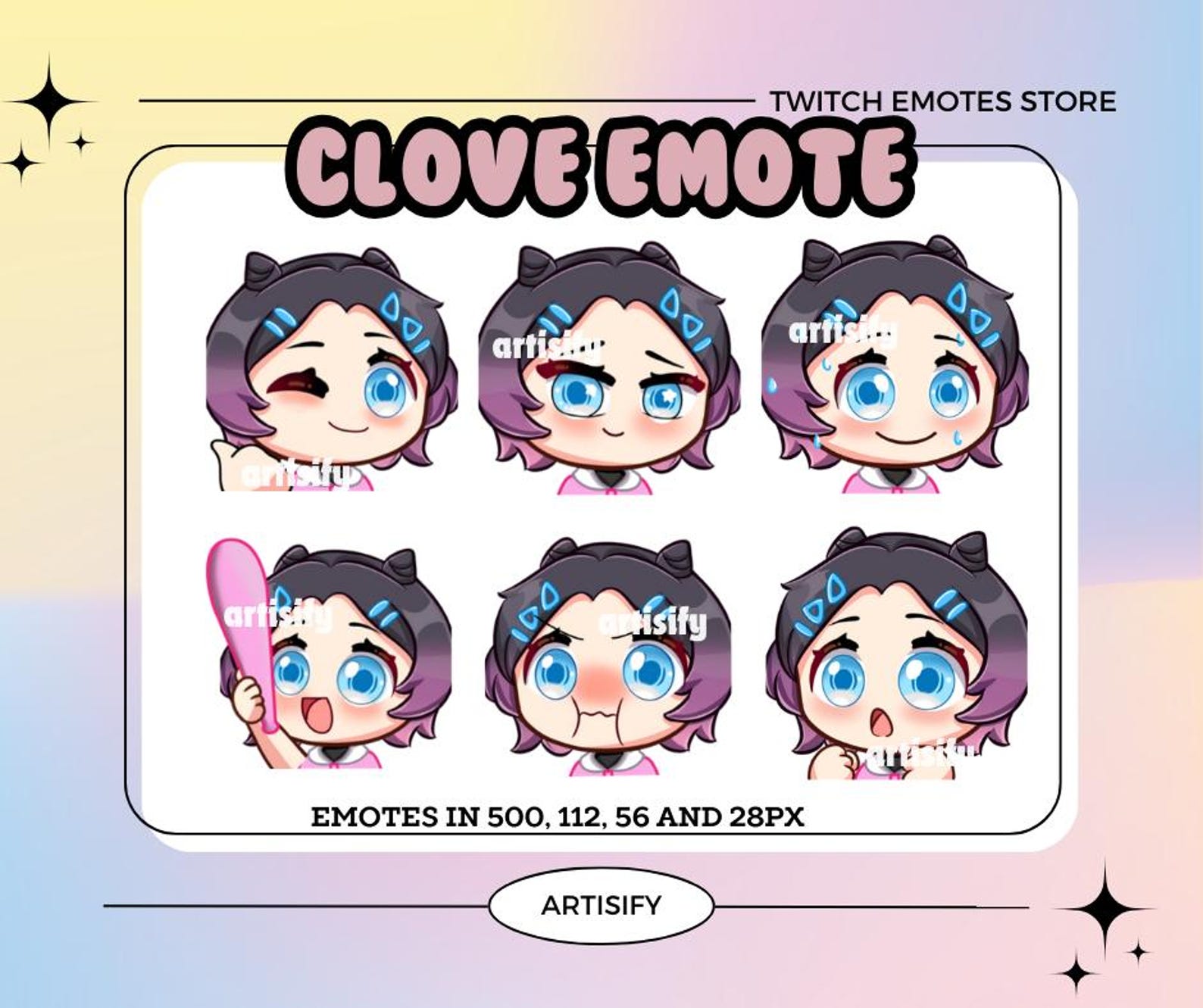 CLOVE EMOTES | Twitch | Discord | Youtube | Streaming | Cute Kawaii ...