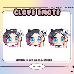CLOVE EMOTES | Twitch | Discord | Youtube | Streaming | Cute Kawaii ...