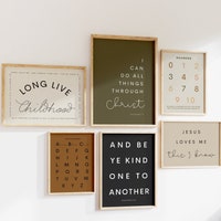 Jesus Loves the Little Children Poster Christian Toddler Wall Art ...