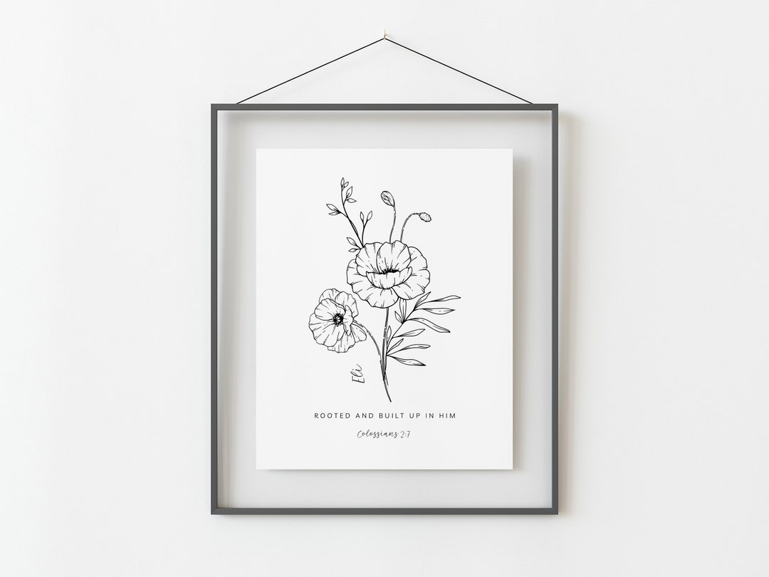 Christian August Birth Month Flower Print, CUSTOM Name, Modern ...
