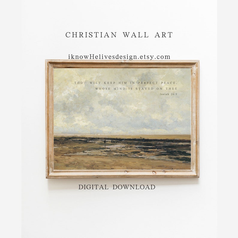 Christian Neutral Gallery Wall, Vintage Home Decor, Scripture Print ...