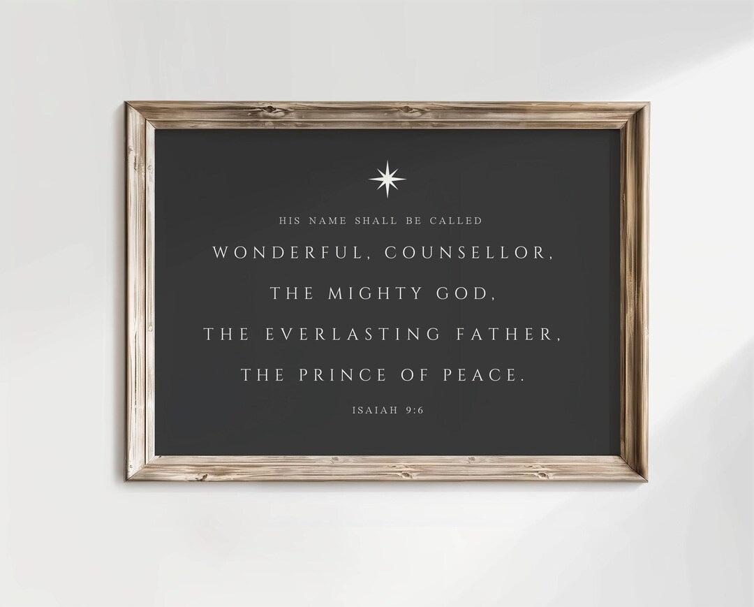 Christmas Christian Wall Art, Prince of Peace, Isaiah 9 6, Jesus ...