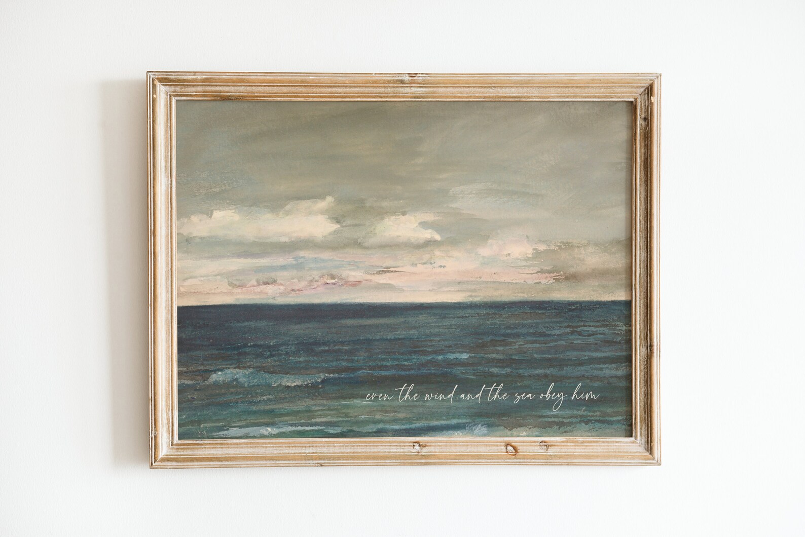 Christian Wall Art, Obey Him, Mark 4:41 KJV, Seascape Painting ...
