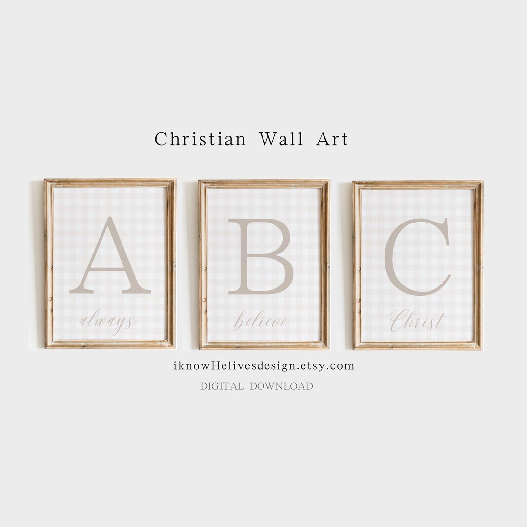 Always Believe Christ ABC, Christian Nursery Wall Art, Neutral Children ...
