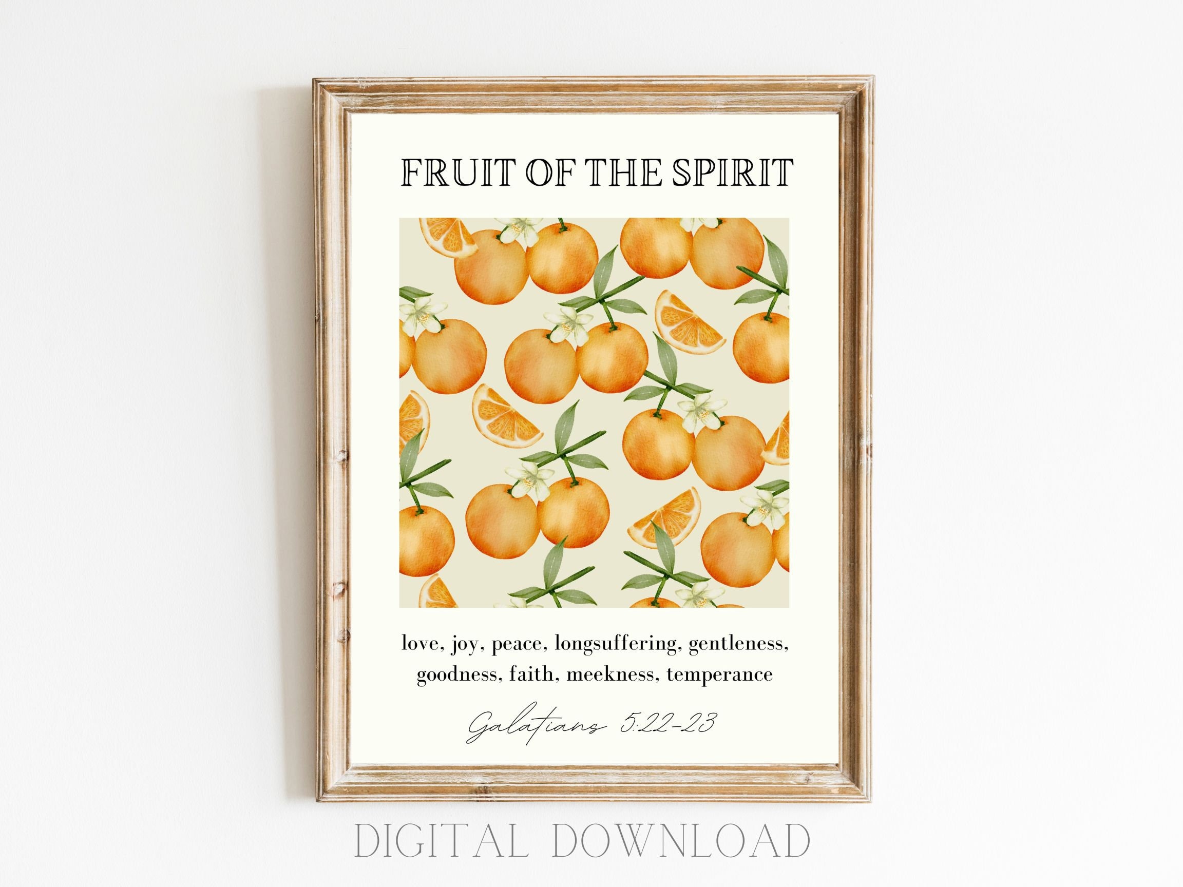 Fruit of the Spirit Wall Art Printable Galatians 5 22 23 Modern ...