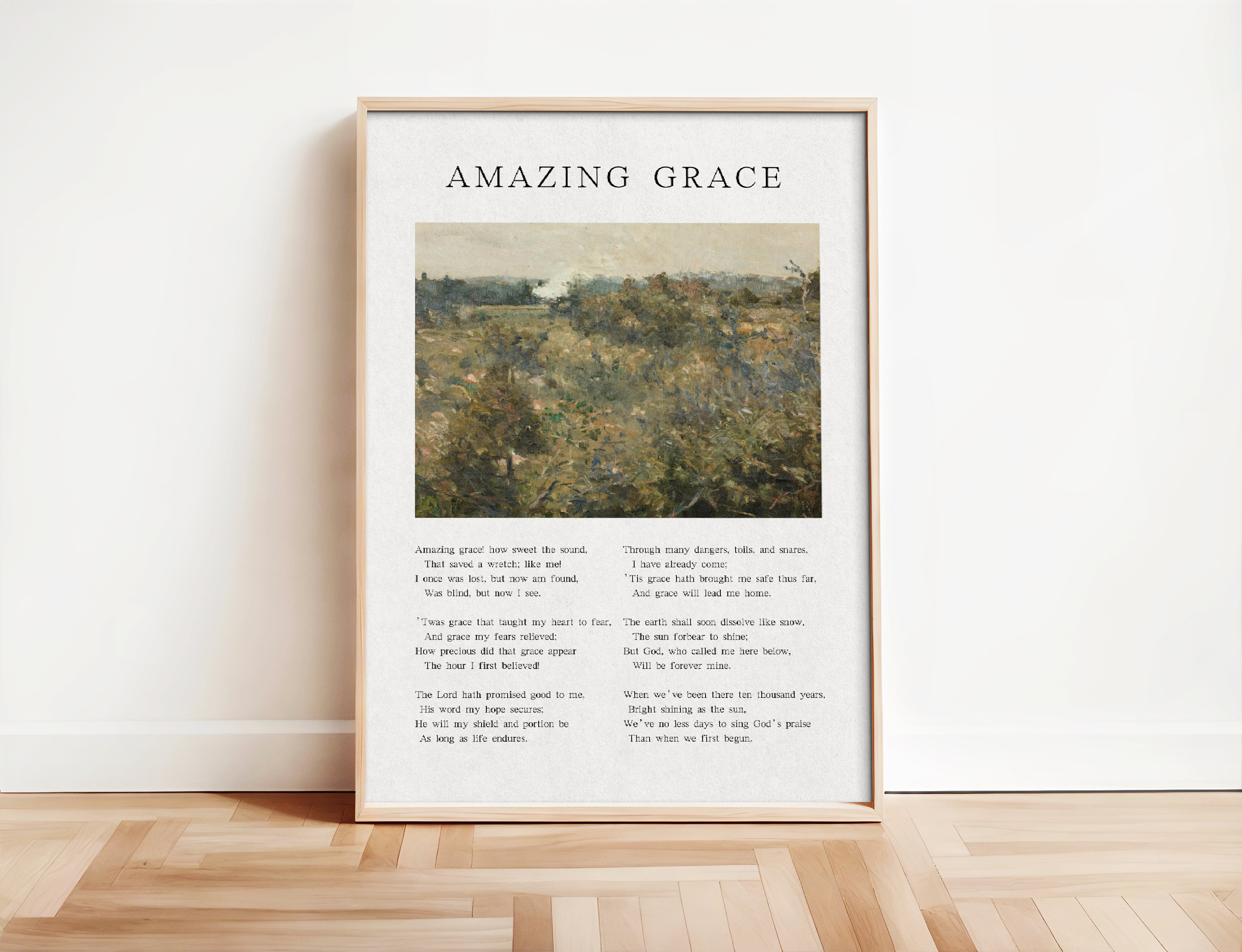 Hymn Set of 3, Christian Wall Art, Landscape Painting, Amazing Grace ...