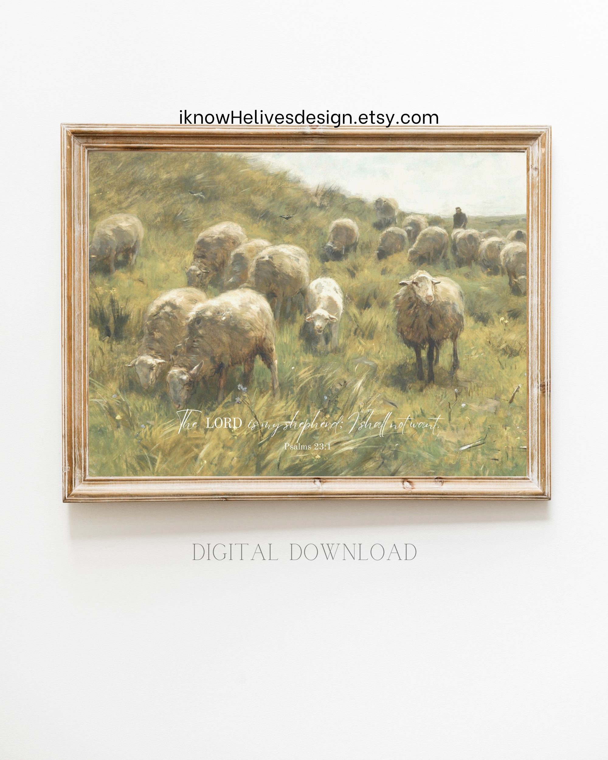 Christian Wall Art Printable KJV the Lord is My Shepherd Psalms 23:1 ...